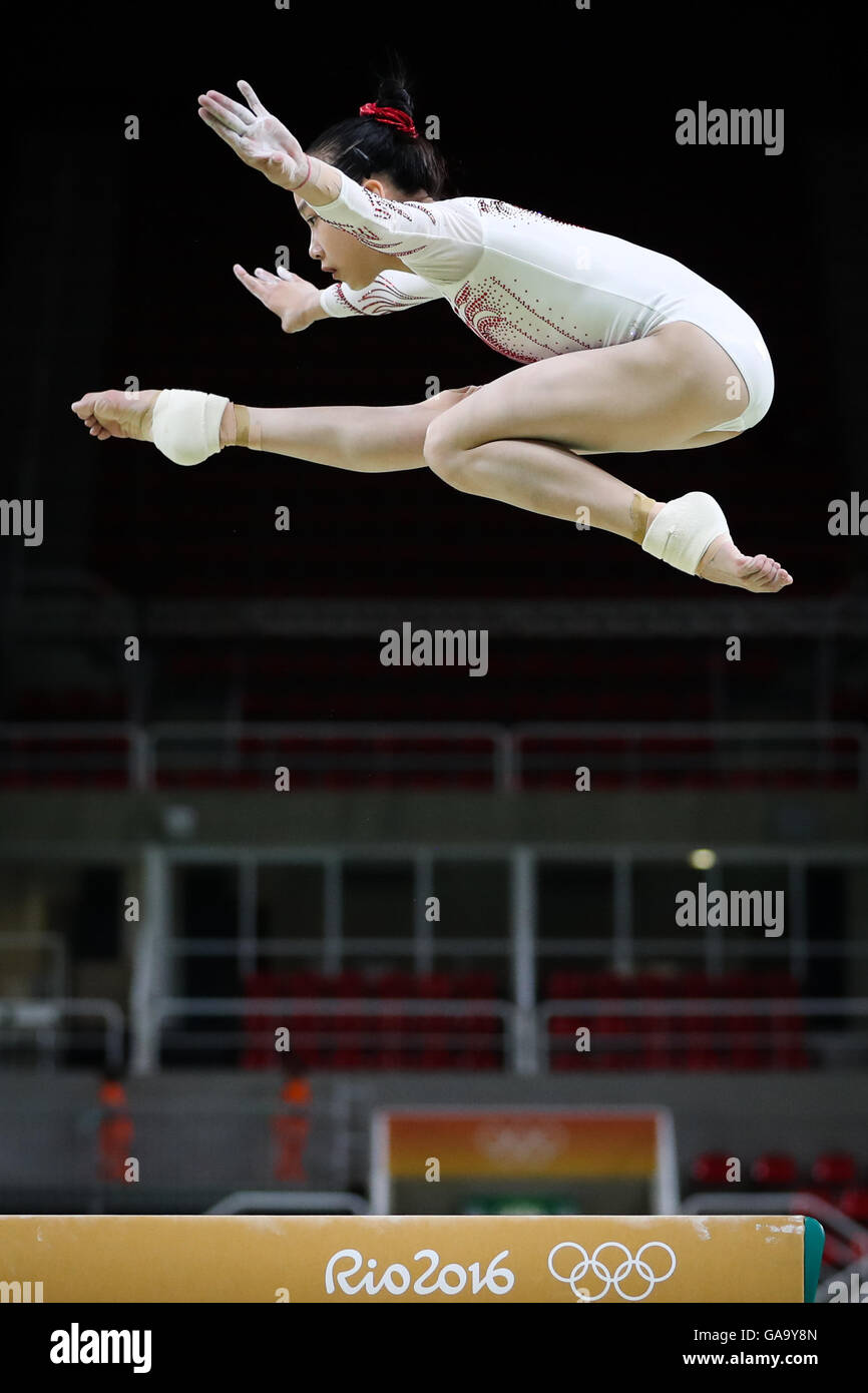 Rio De Janeiro, Brazil. 4th Aug, 2016. Chinese gymnast Fan Yilin acts ...