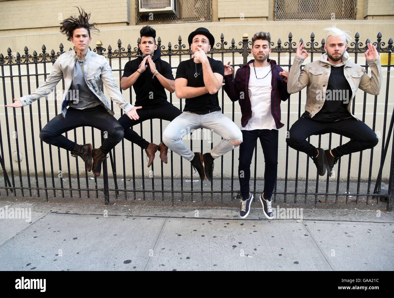 New York, NY, USA. 4th Aug, 2016. Los 5: Matt Rey, Ismael Cano, Jr ...