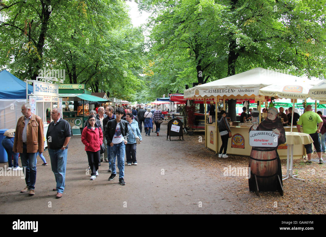Visitors at the 20th International Berlin Beer Festival in Berlin ...