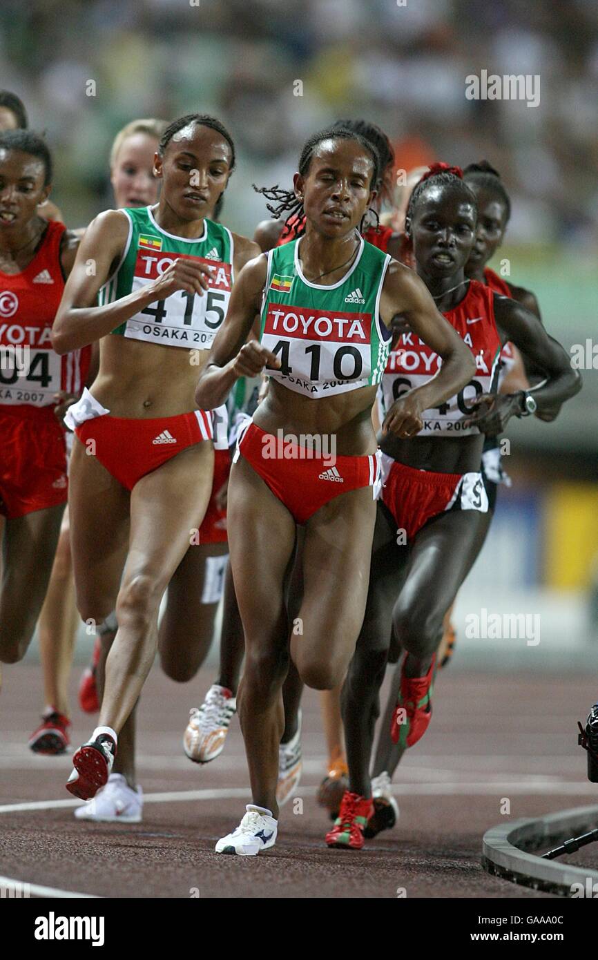 Ethiopia's Meseret Defar in action during the Women's 5000 metres Final ...