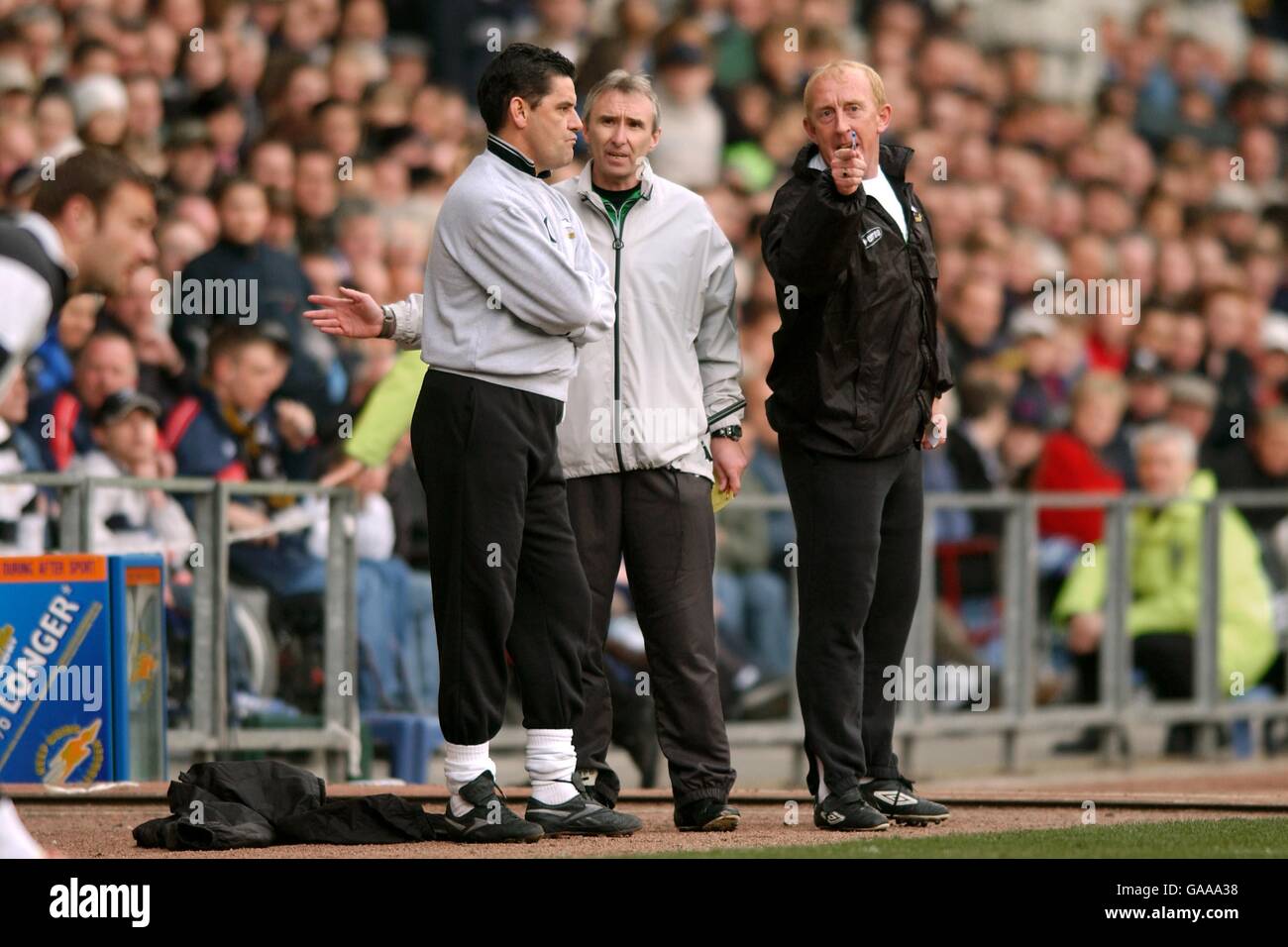 Derby County Manager John Gregory tries to hide his anger as his side ...