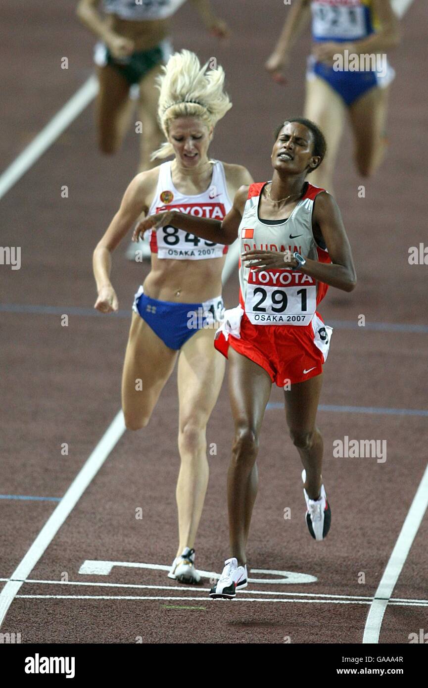 Bahrain's Maryam Yusuf Hamal crosses the line to win gold in the Women ...
