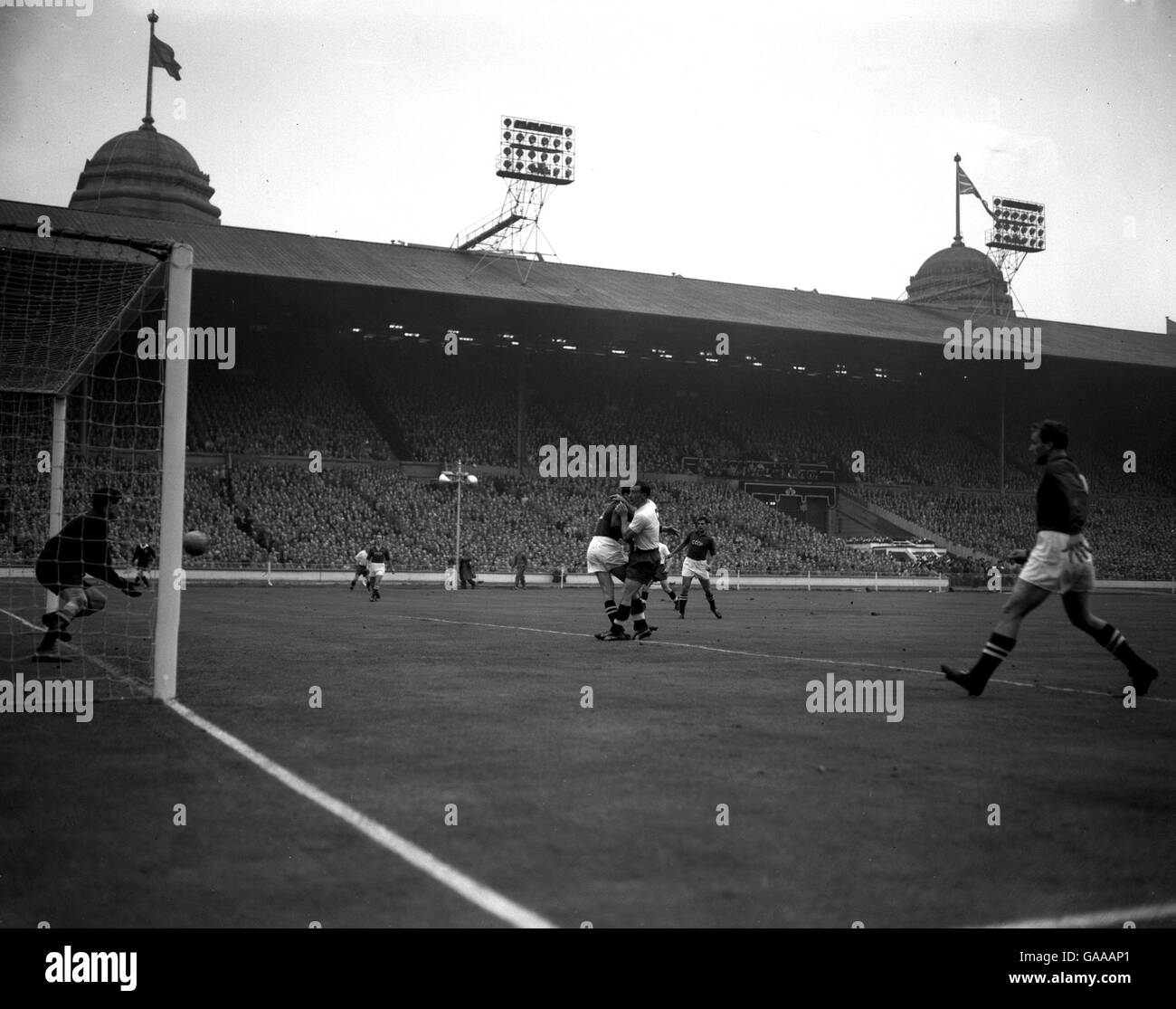 Soccer - Friendly - England v USSR. England's Nat Lofthouse heads the ...