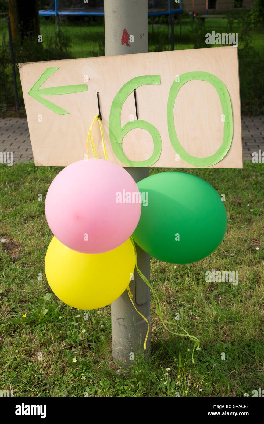 60th birthday party sign hi-res stock photography and images - Alamy