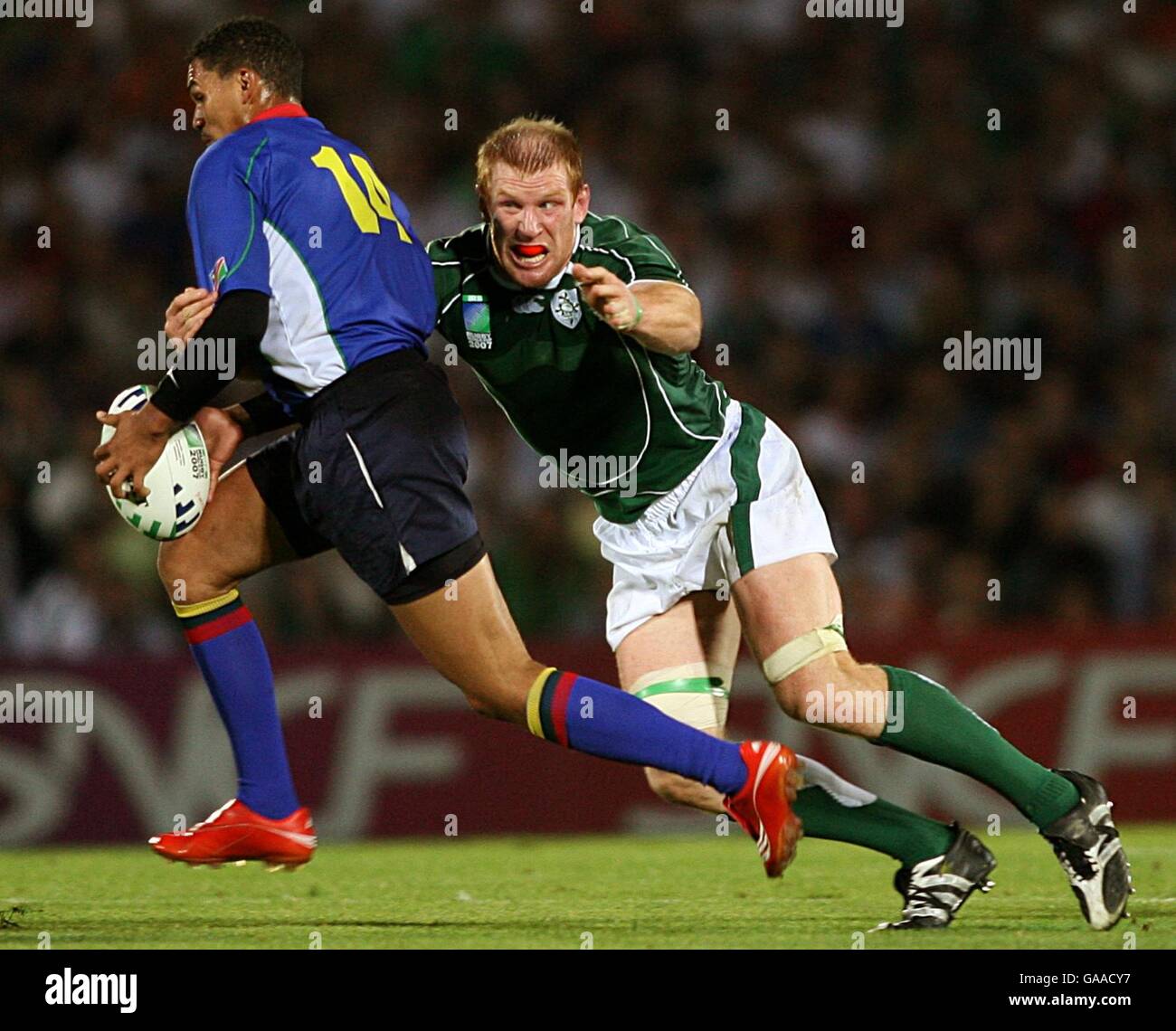 Irelands paul oconnell right challenges namibias ryan witbooi hi-res ...