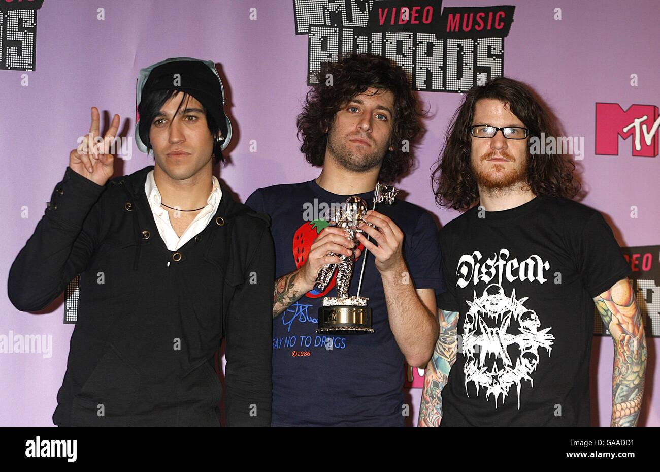 Fall Out Boy members Pete Wentz (left), Joe Trohman (centre) and Andy ...