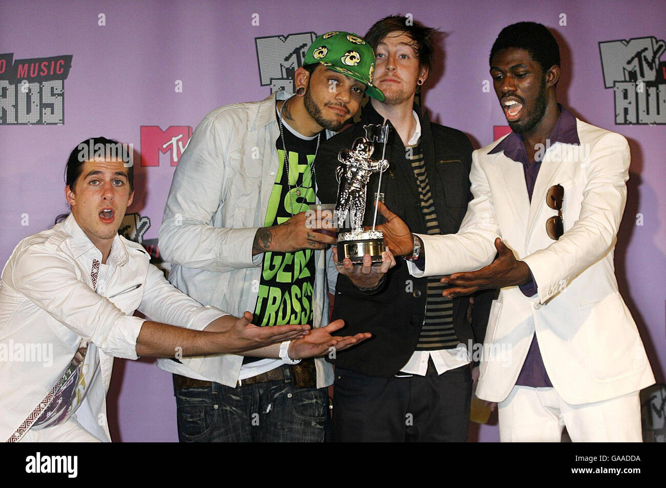 Gym Class Heroes with the award for Best New Artist, during the MTV ...