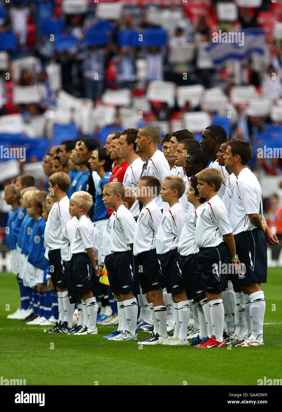 England and israel players line up prior to kick off hi-res stock ...