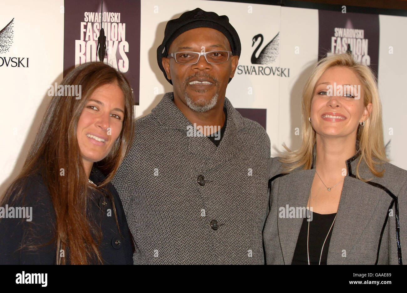 Samuel L. Jackson, with Elizabeth Saltzman (left) and Nadia Swarovski ...