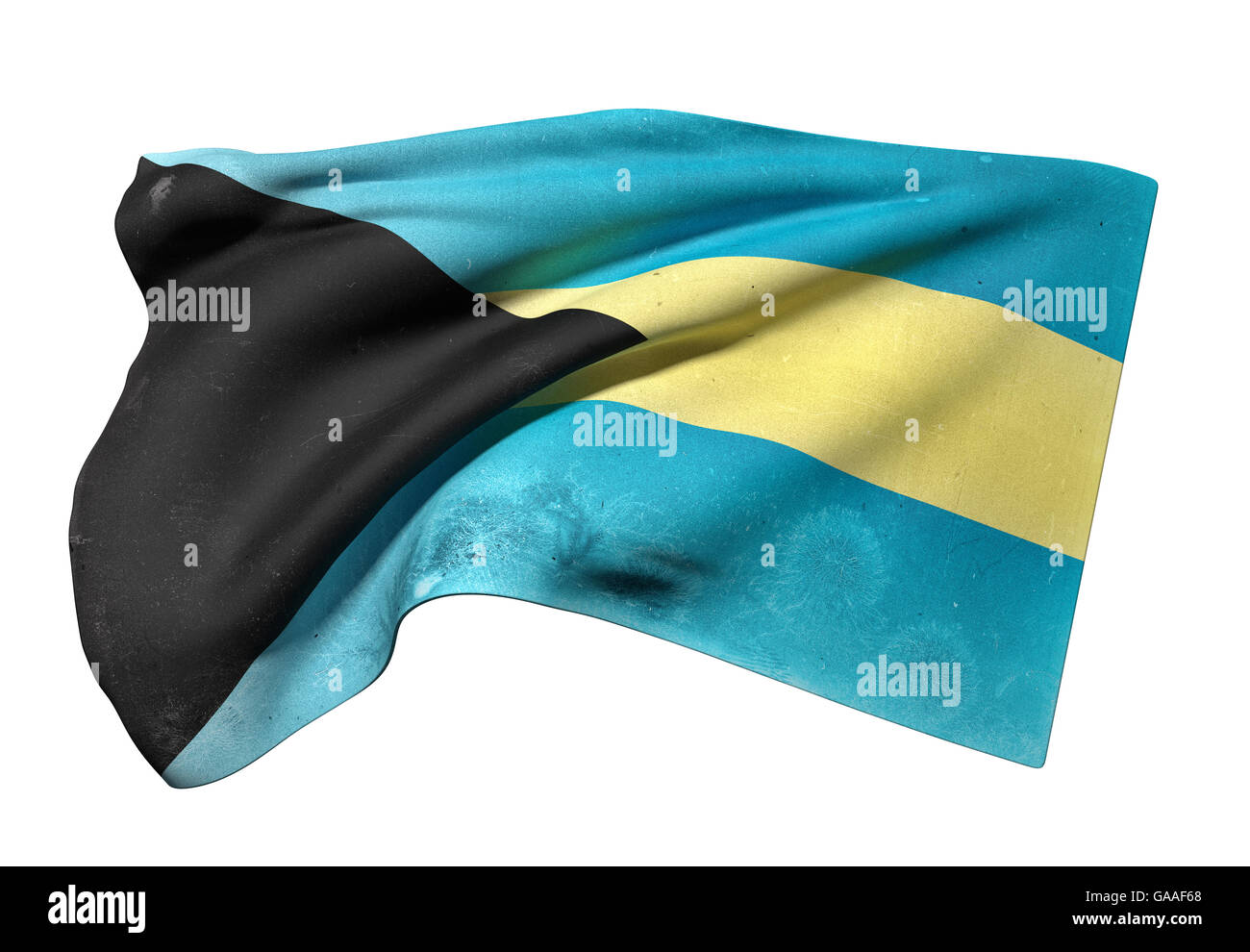 3d rendering of Bahamas flag waving on a white background Stock Photo ...