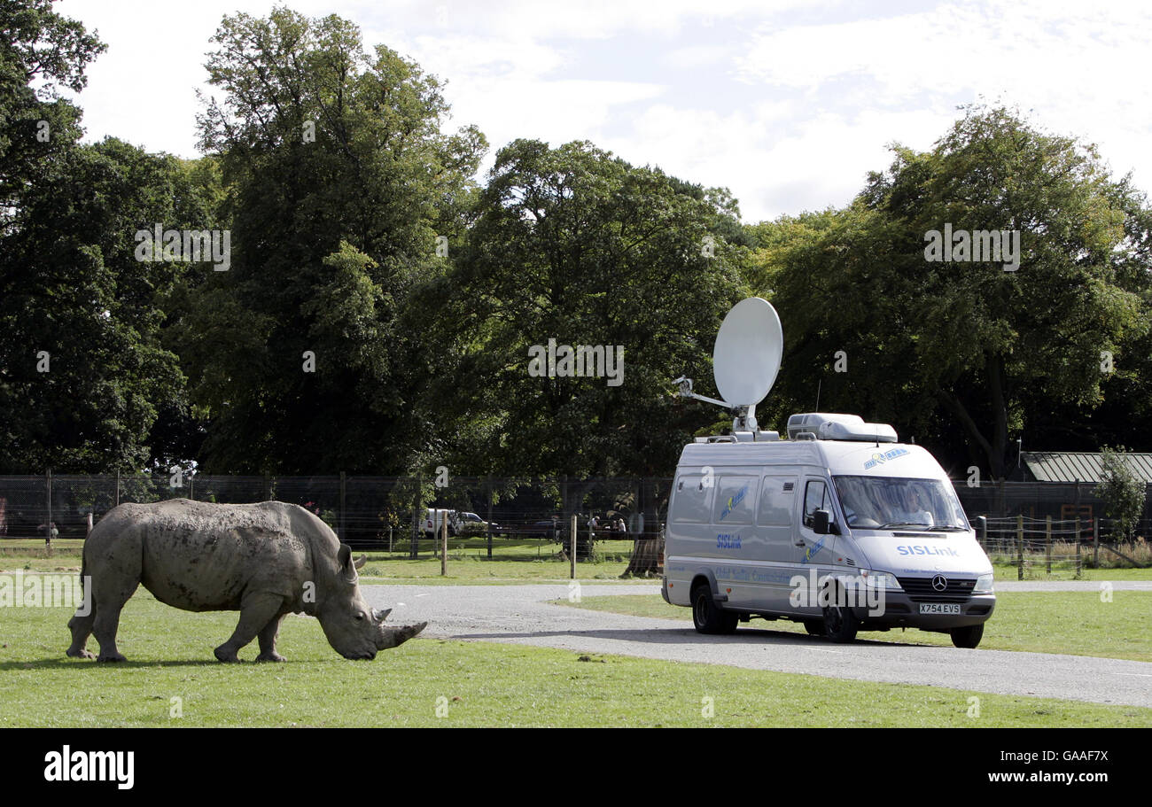 TV broadcast vehicles Stock Photo - Alamy