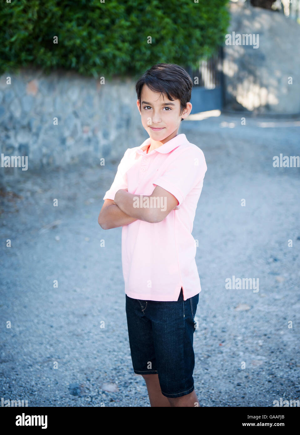 Portrait of a cute boy on the background of nature Stock Photo - Alamy