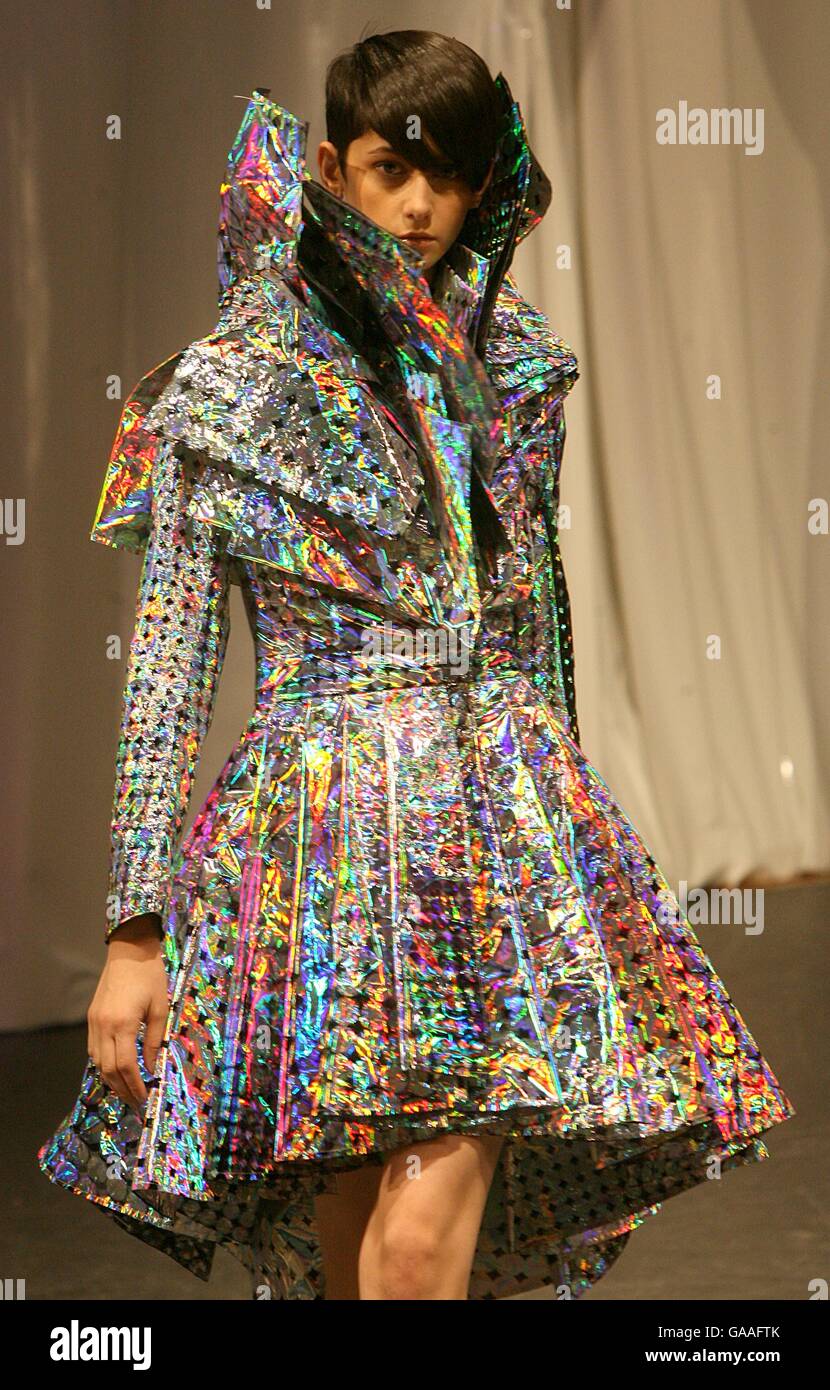 A model wears a creation by designer Ashley Isham at the Linbury ...