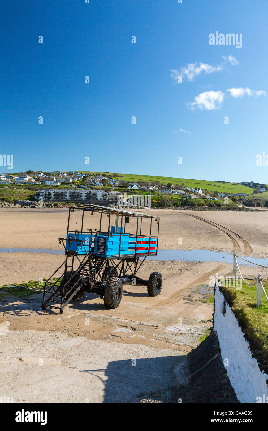 The sea tractor that transports visitors to Burgh Island at low tide ...