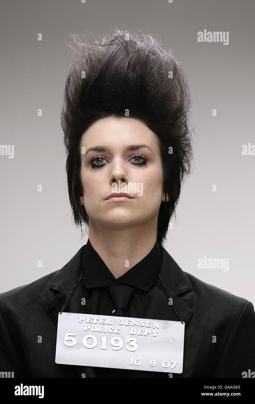A model wears a creation by designer Peter Jensen at the Topshop New ...