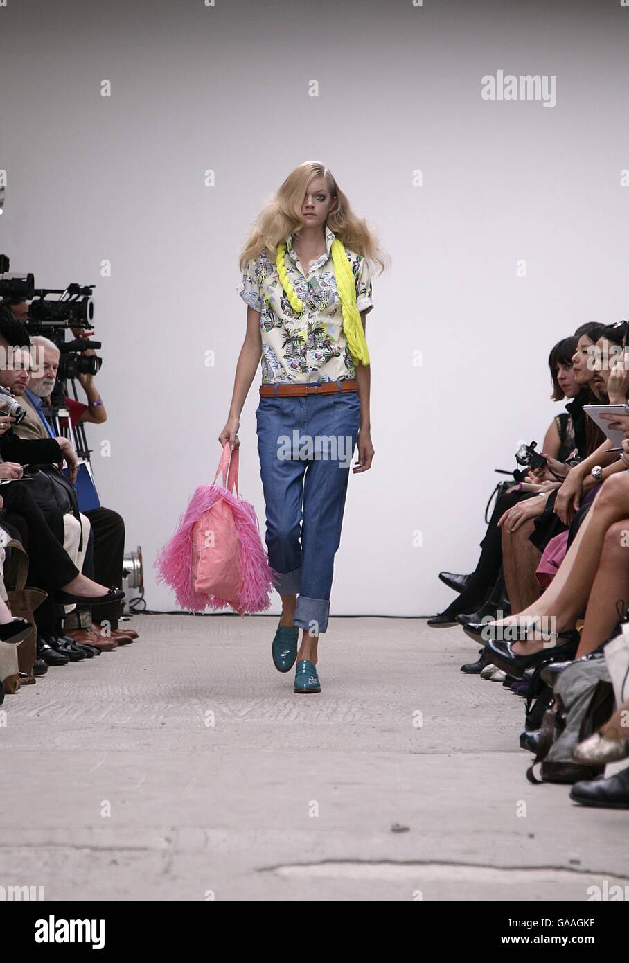 A model wears a creation by designer Peter Jensen at the Topshop New ...