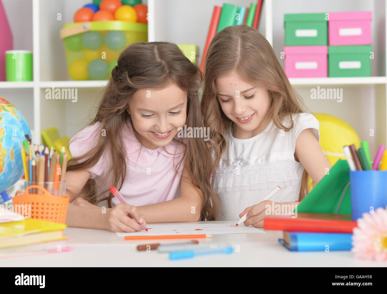 beautiful little girls at class Stock Photo - Alamy