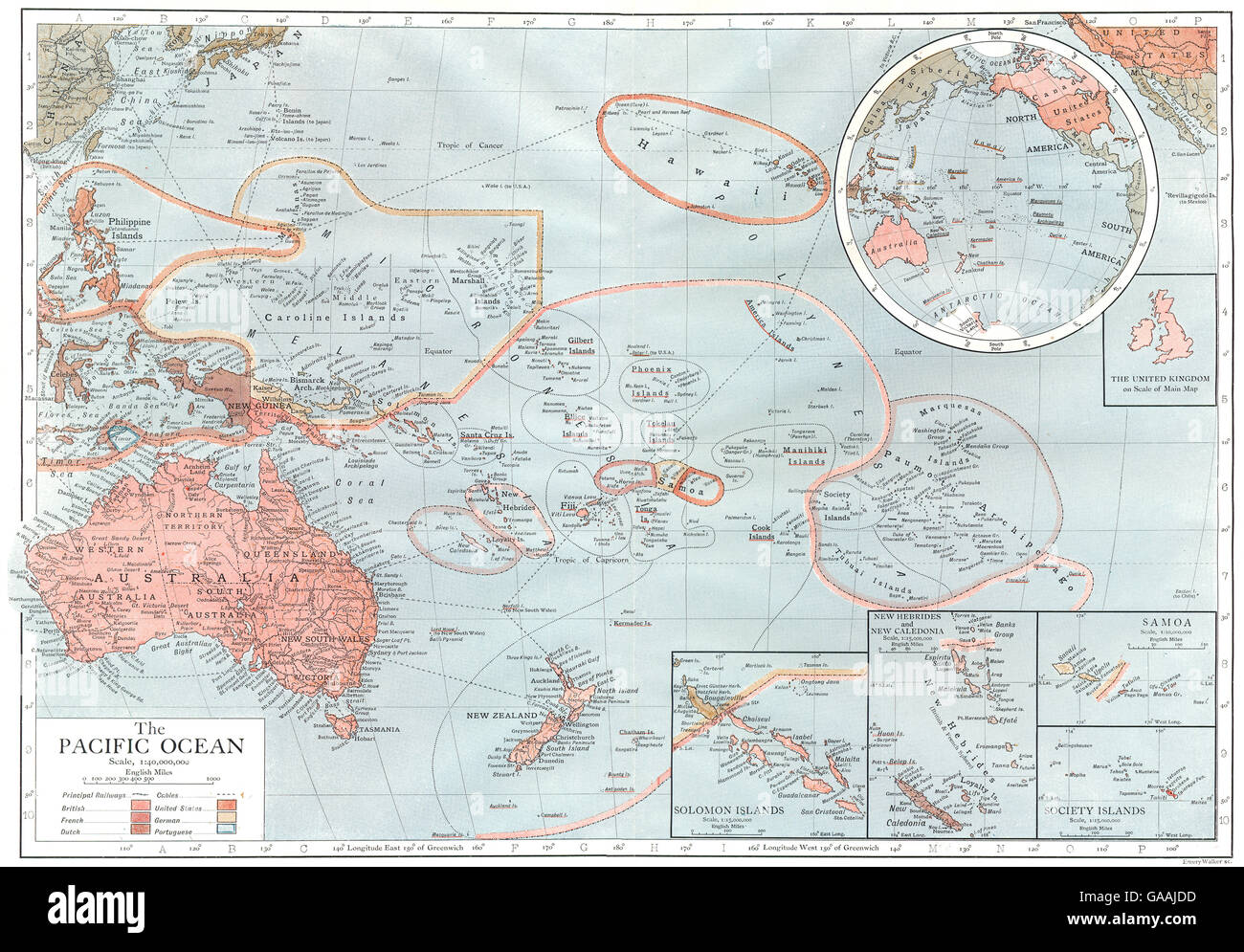 Map of the new hebrides hi-res stock photography and images - Alamy