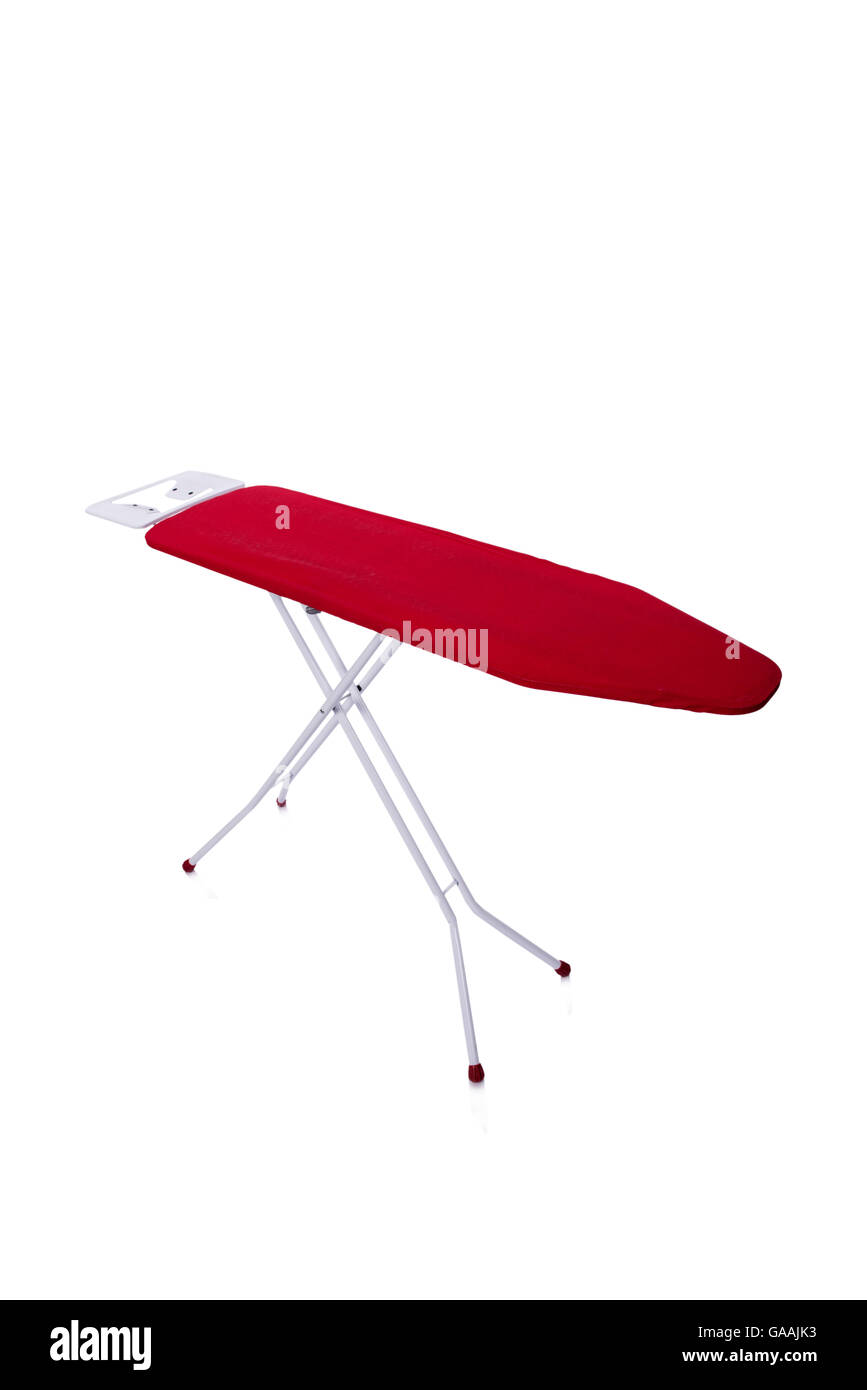 Red ironing board isolated on white background Stock Photo - Alamy