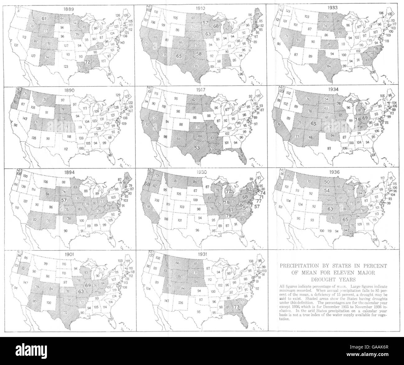USA: 1936: Precipitation States % of mean 11 Major drought years, 1936 ...