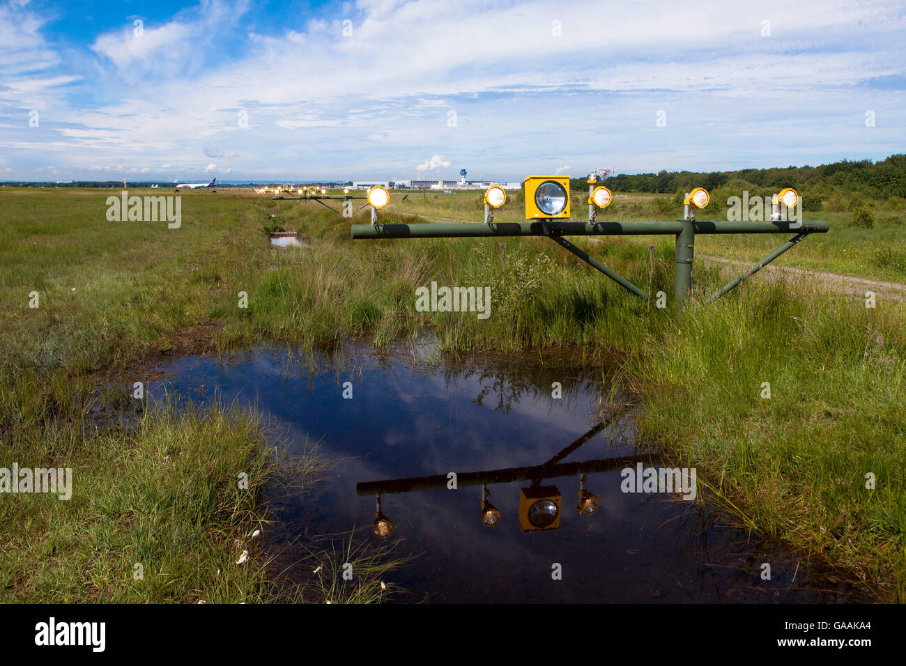 Germany, Troisdorf, ditch in the Herfeld bog in the Wahner Heath ...