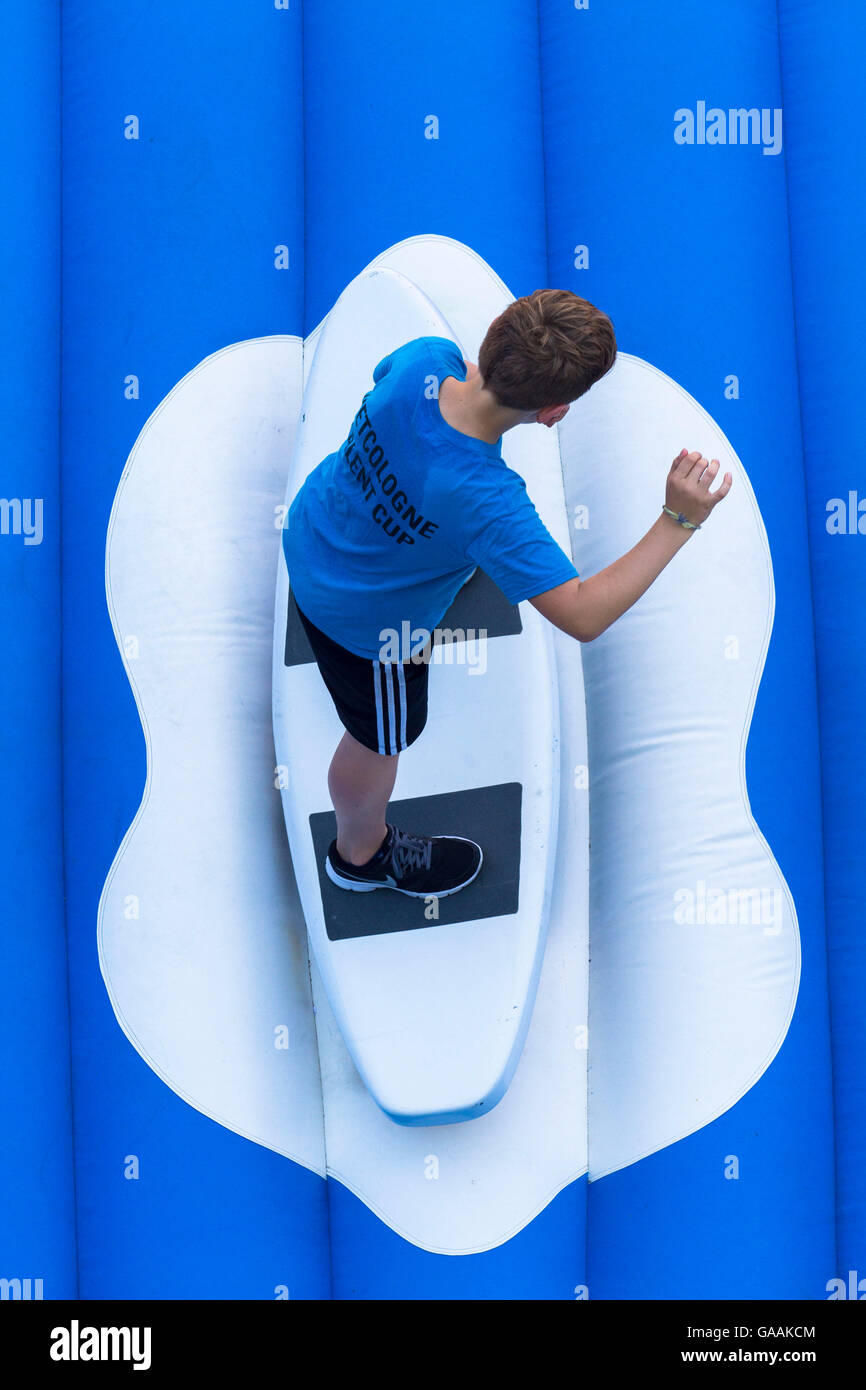 Germany, Cologne, surf simulator, Olympic Day at the German Sport and ...