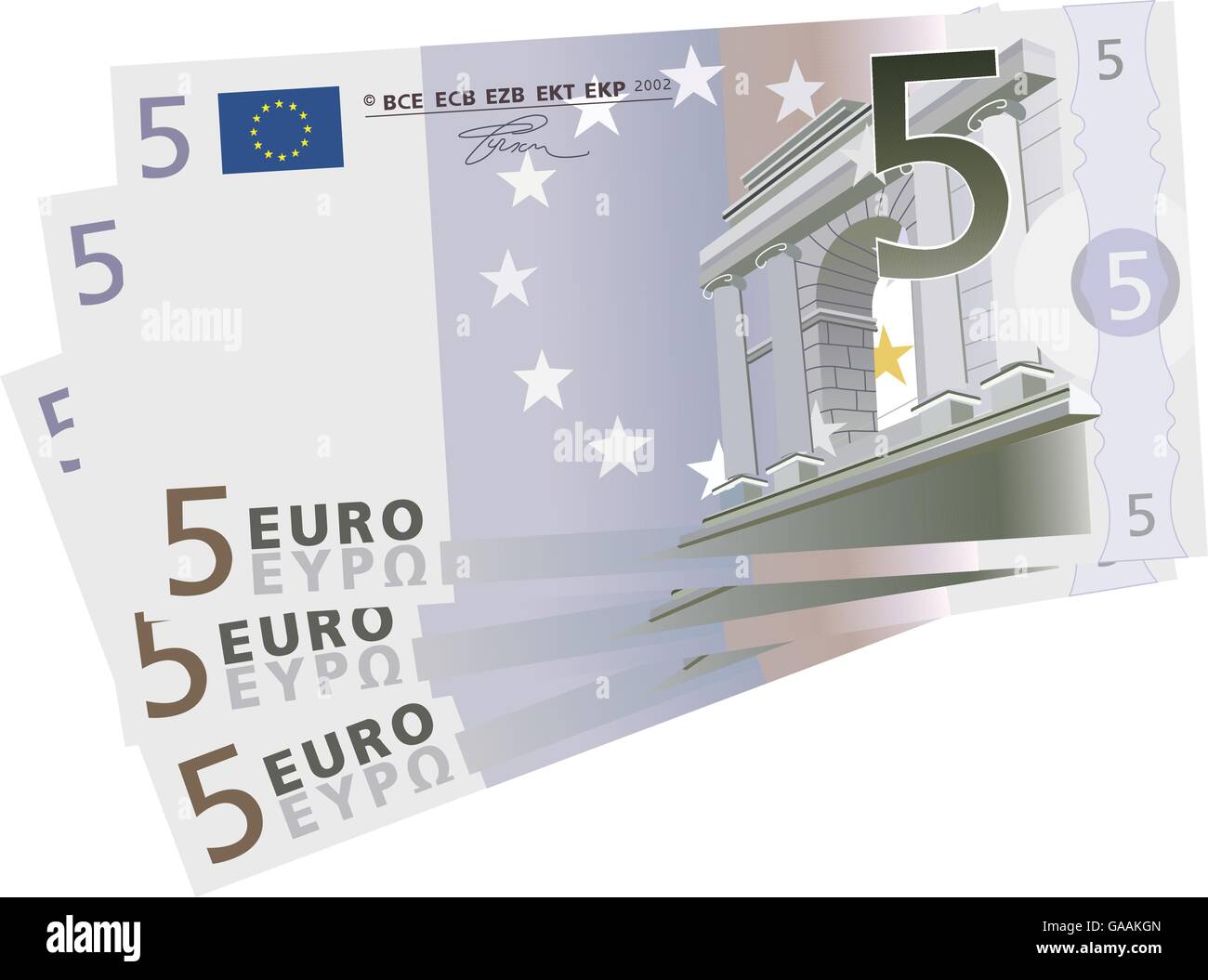 Vector drawing of a 3x5 Euro bills Stock Vector Image & Art - Alamy