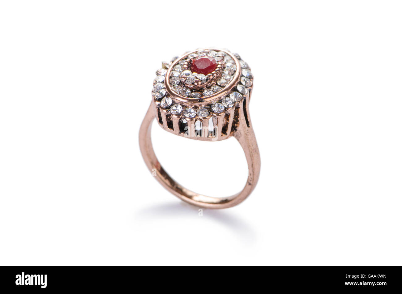 Gold jewellery ring isolated on the white background Stock Photo - Alamy