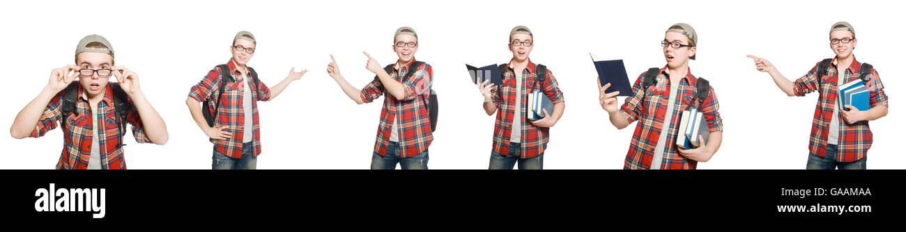 Composite photo of student with books Stock Photo - Alamy