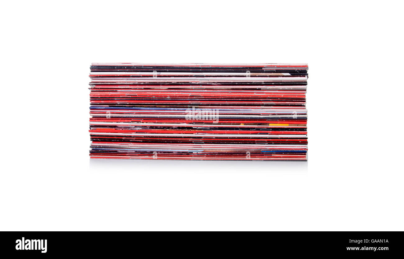 Stack of magazine isolated on the white background Stock Photo - Alamy