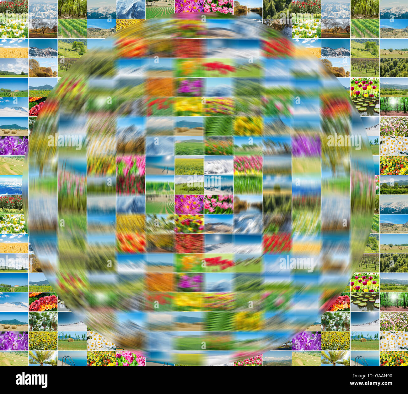 Collection of nature photos in collage concept Stock Photo - Alamy