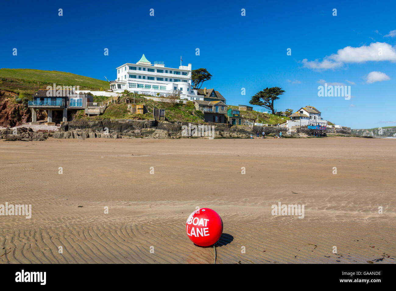 The art-deco styled hotel on Burgh Island, South Devon, England, UK ...