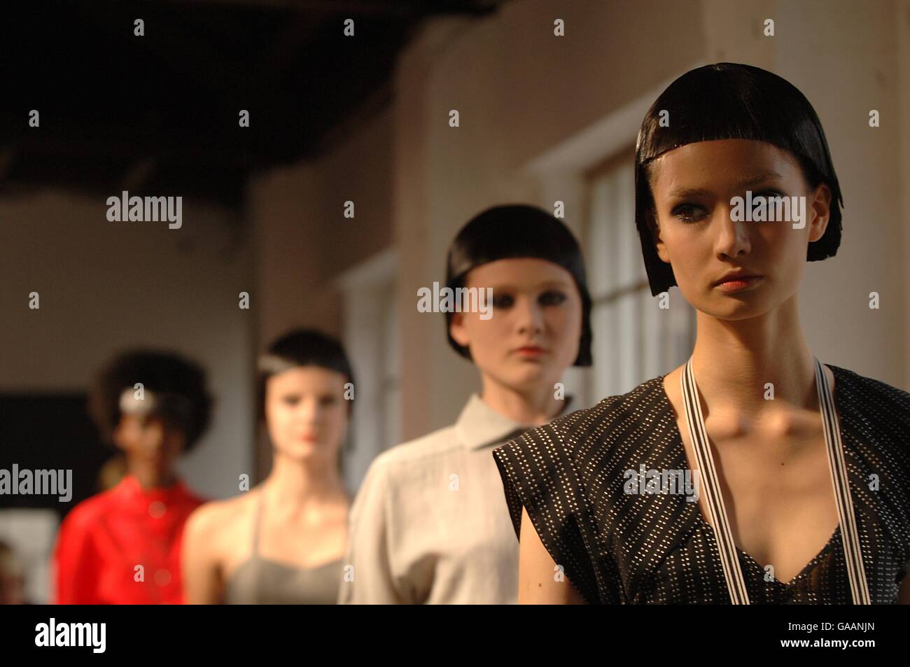 London Fashion Week - Rodnik Show. A model wears a creation by designer ...