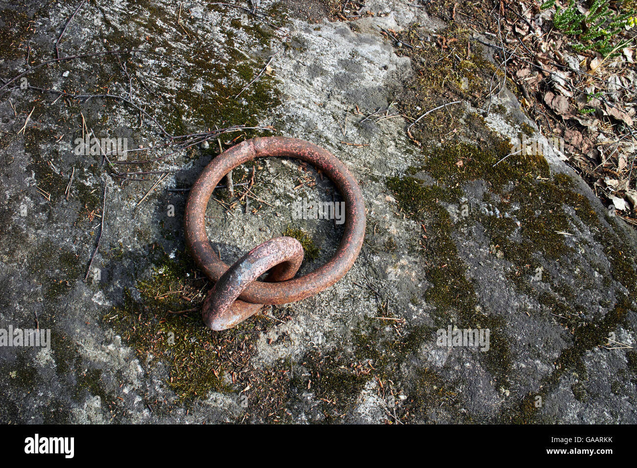 rusty metal mooring ring Stock Photo - Alamy