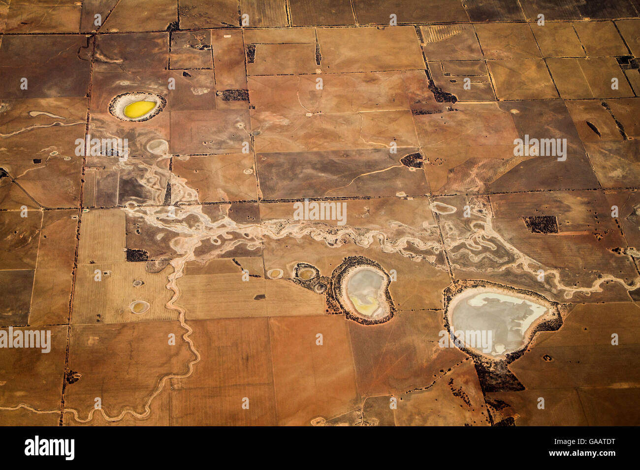 View from plane of landscape between Alice Springs and Perth, Australia ...
