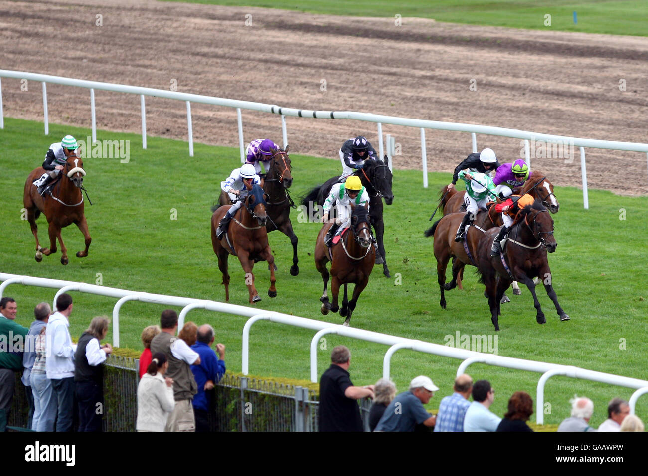 Horse Racing - PFA Centenary Event - Haydock Racecourse. Race action ...
