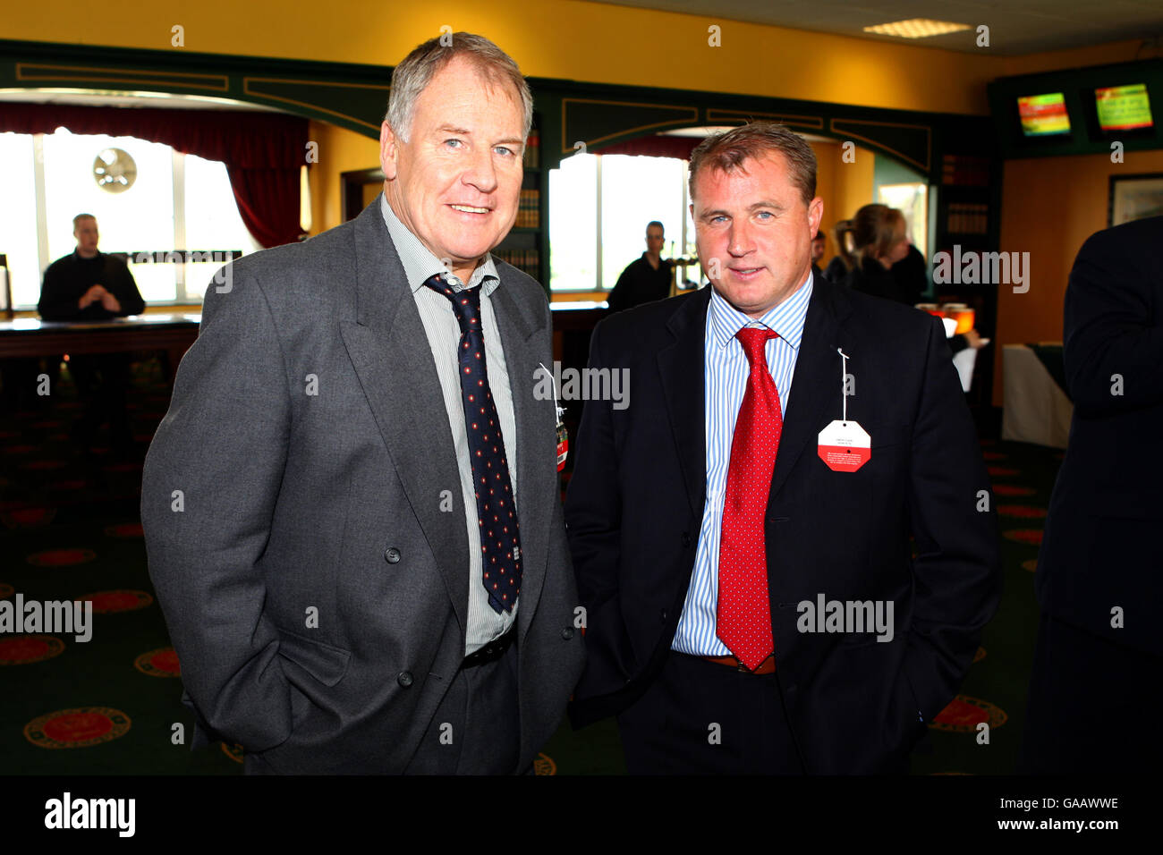 PFA members Joe Royle (left) and Paul Jewell enjoy a day at Haydock ...