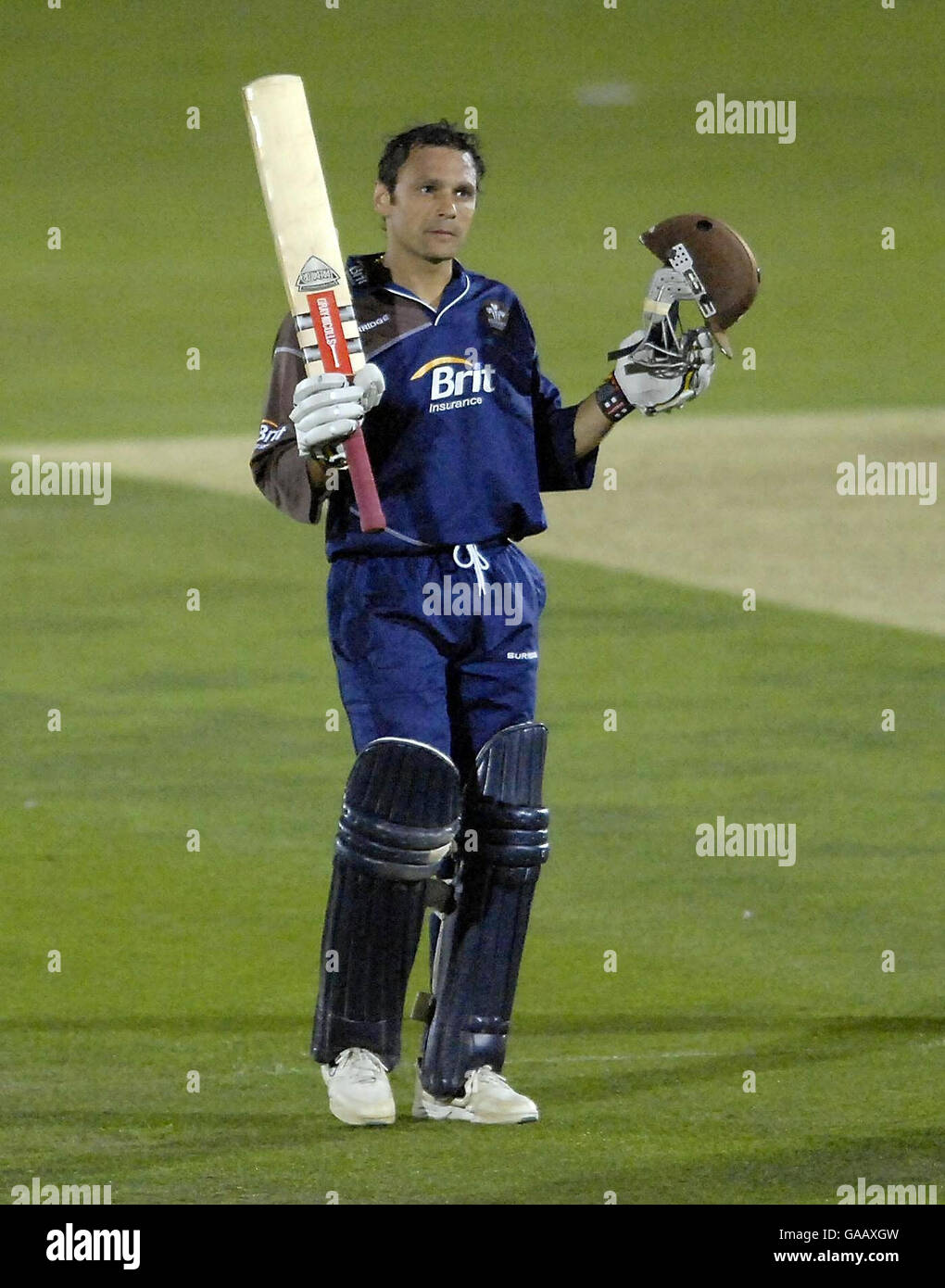 Mark ramprakash celebrates century hi-res stock photography and images ...