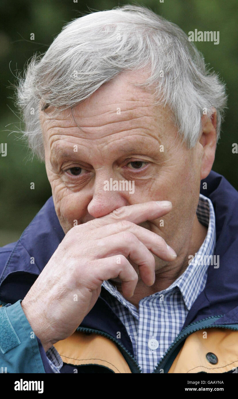 Jimmy McRae, father of Colin McRae, making a statement at the family ...