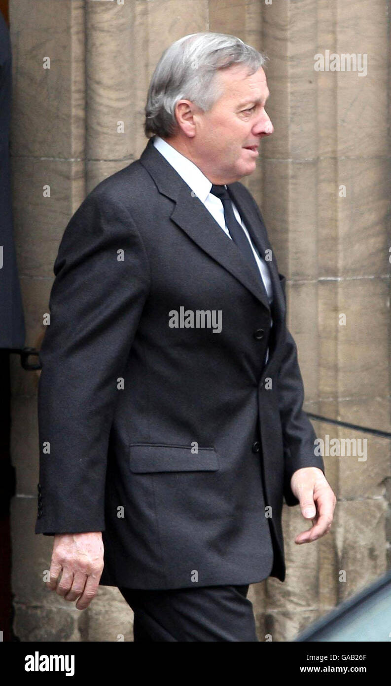 Colin father jim mcrae leaves the funeral of ben porcelli hi-res stock ...