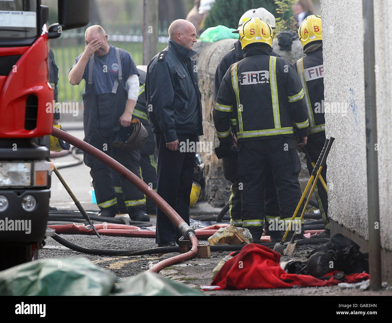 Emergency services attend the scene of a fire in Bray, Co Wicklow were ...