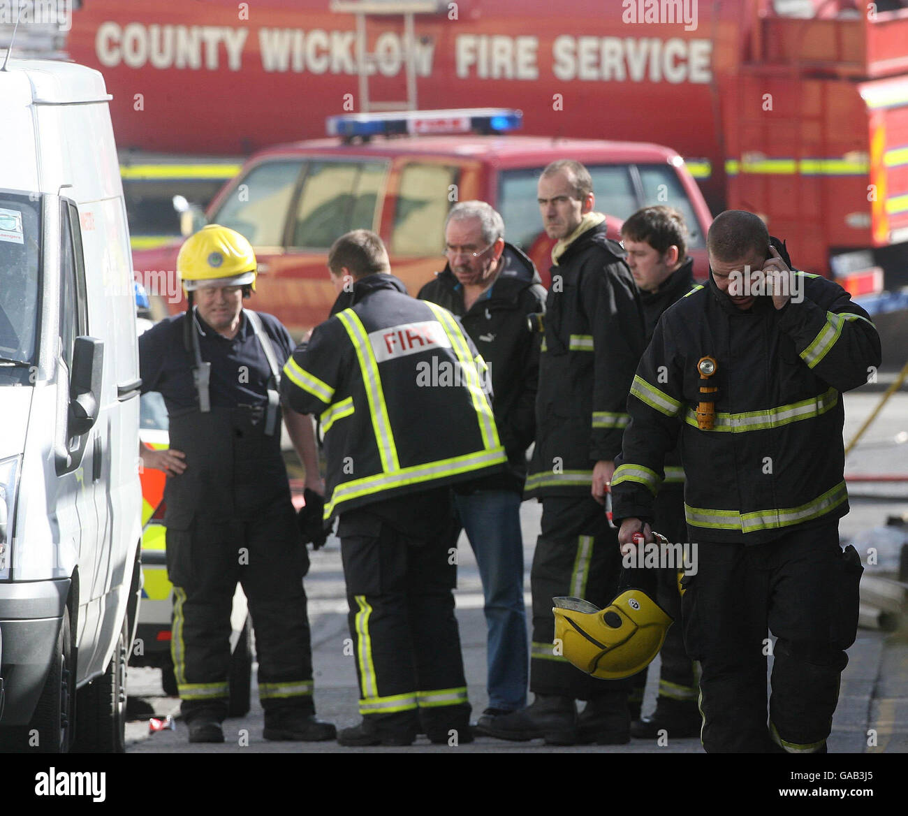 Emergency services attend the scene of a fire in Bray, Co Wicklow were ...