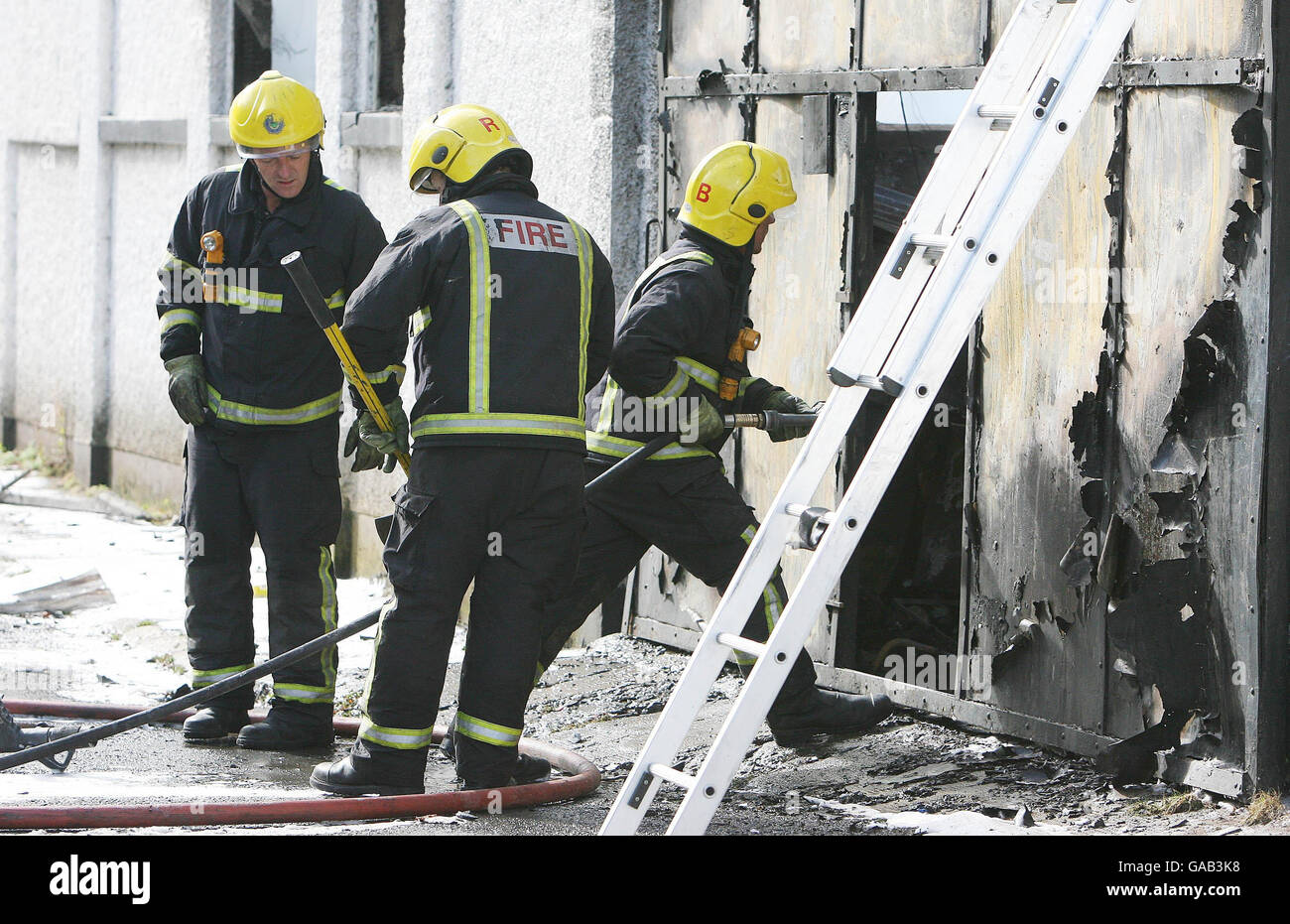 Emergency services attend the scene of a fire in Bray, Co Wicklow were ...