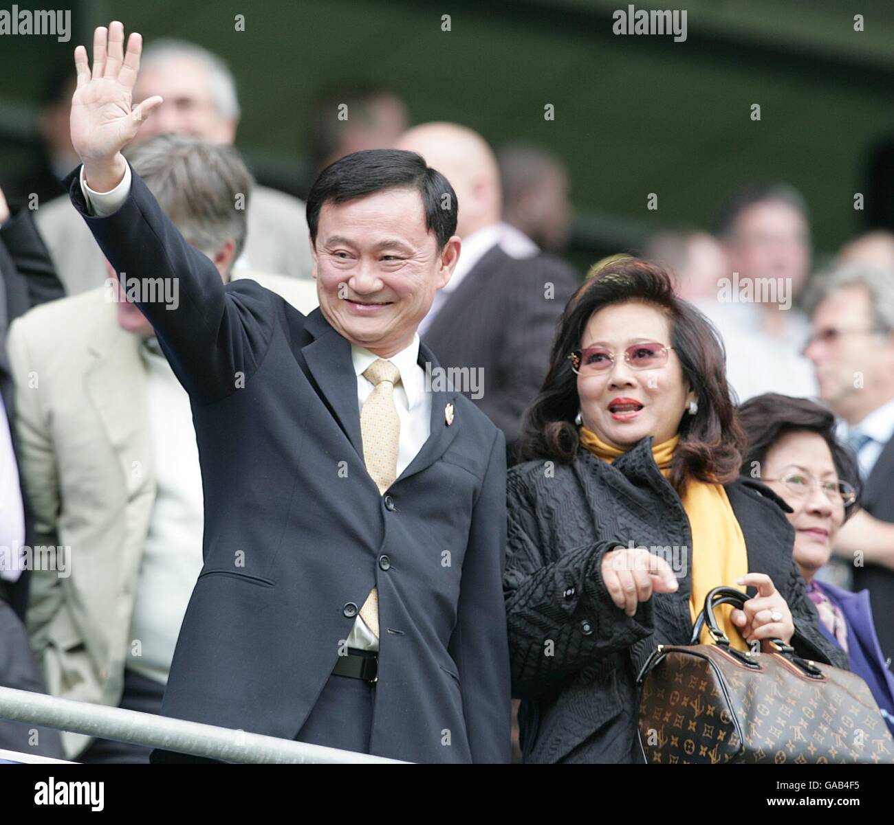 Manchester City owner Thaksin Shinawatra and his wife Pojaman in the ...