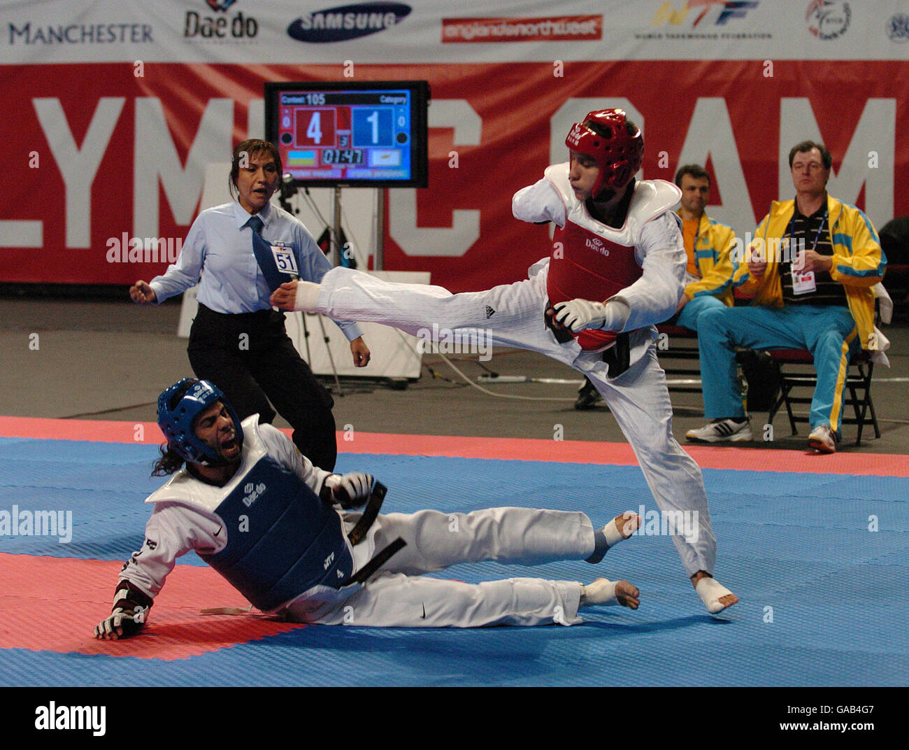 Ukraine's Boytsov Maxym (red) in action against Cyprus' Angelos ...