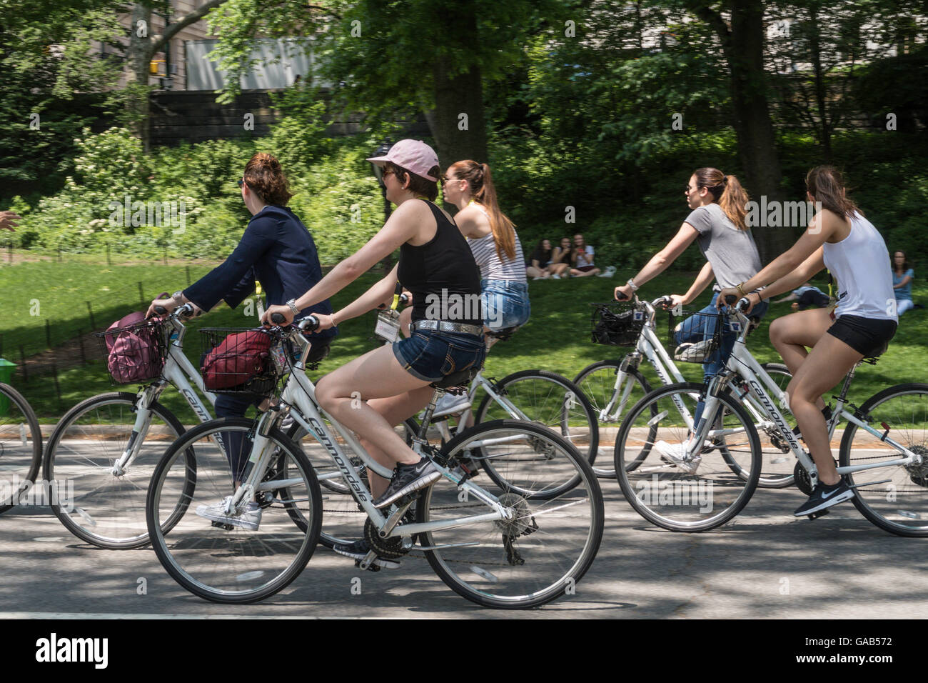 Bicycle Riders in Central Park, NYC, USA Stock Photo - Alamy