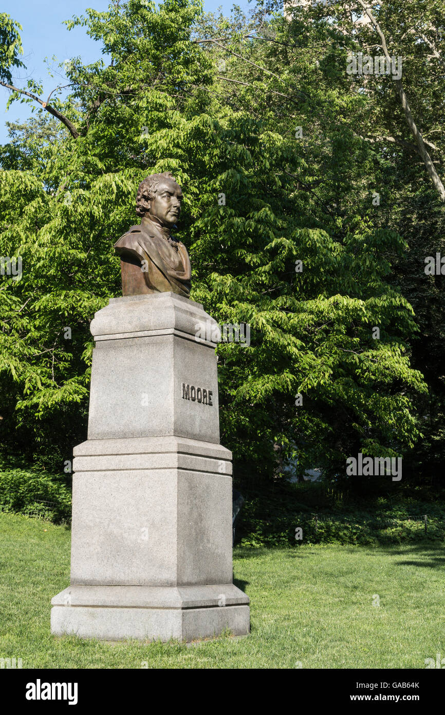 Thomas Moore Bust in Central Park, Manhattan, New York City, NYC Stock ...