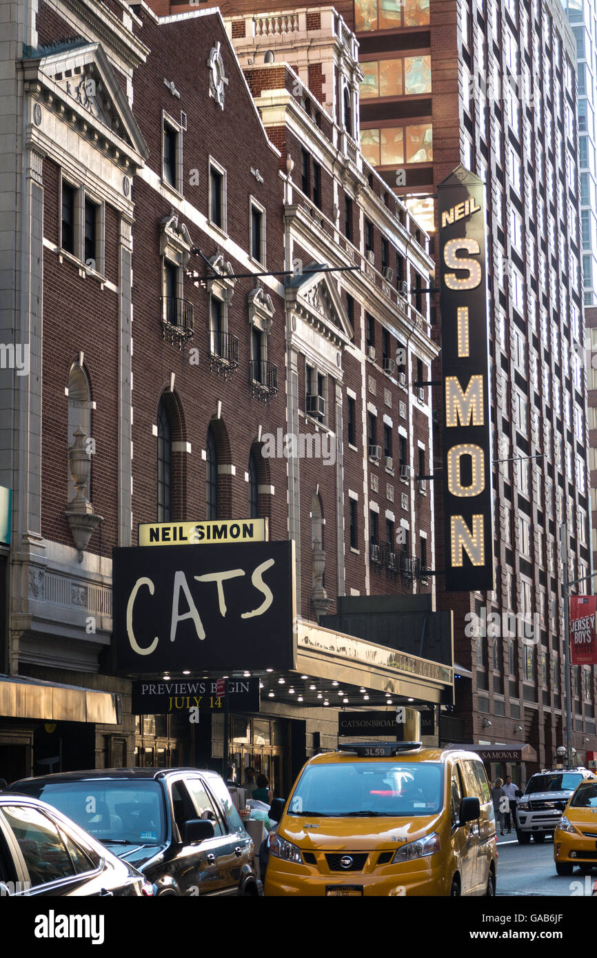 West 52nd Street, including the Neil Simon Theater in Times Square, NYC ...