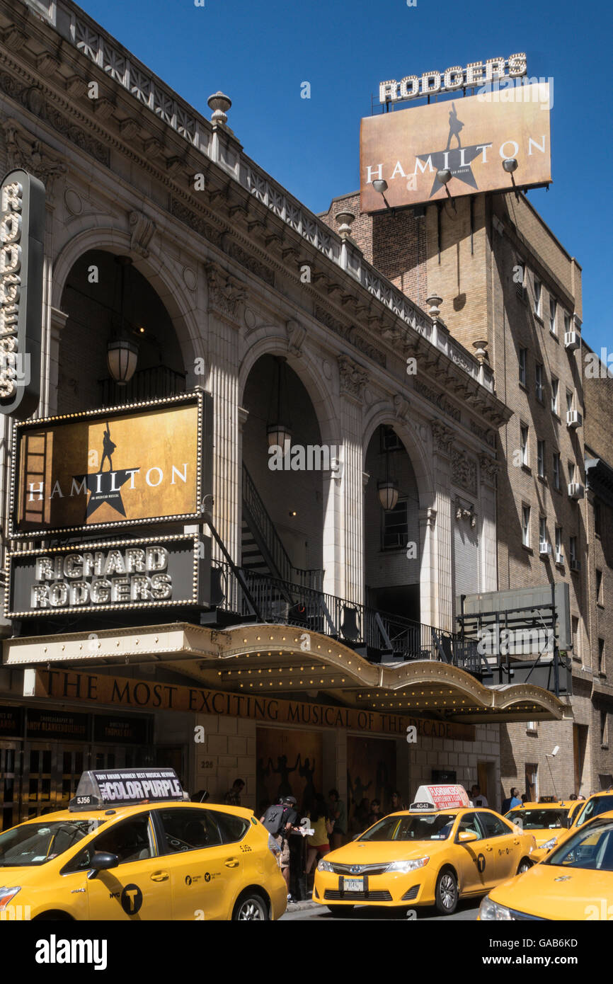 "Hamilton" Marquee at the Richard RodgersTheatre, Times Square, NYC ...