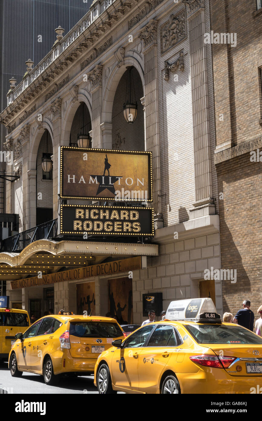 "Hamilton" Marquee at the Richard RodgersTheatre, Times Square, NYC ...